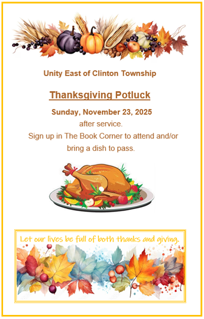 Thanksgiving potluck – Unity East